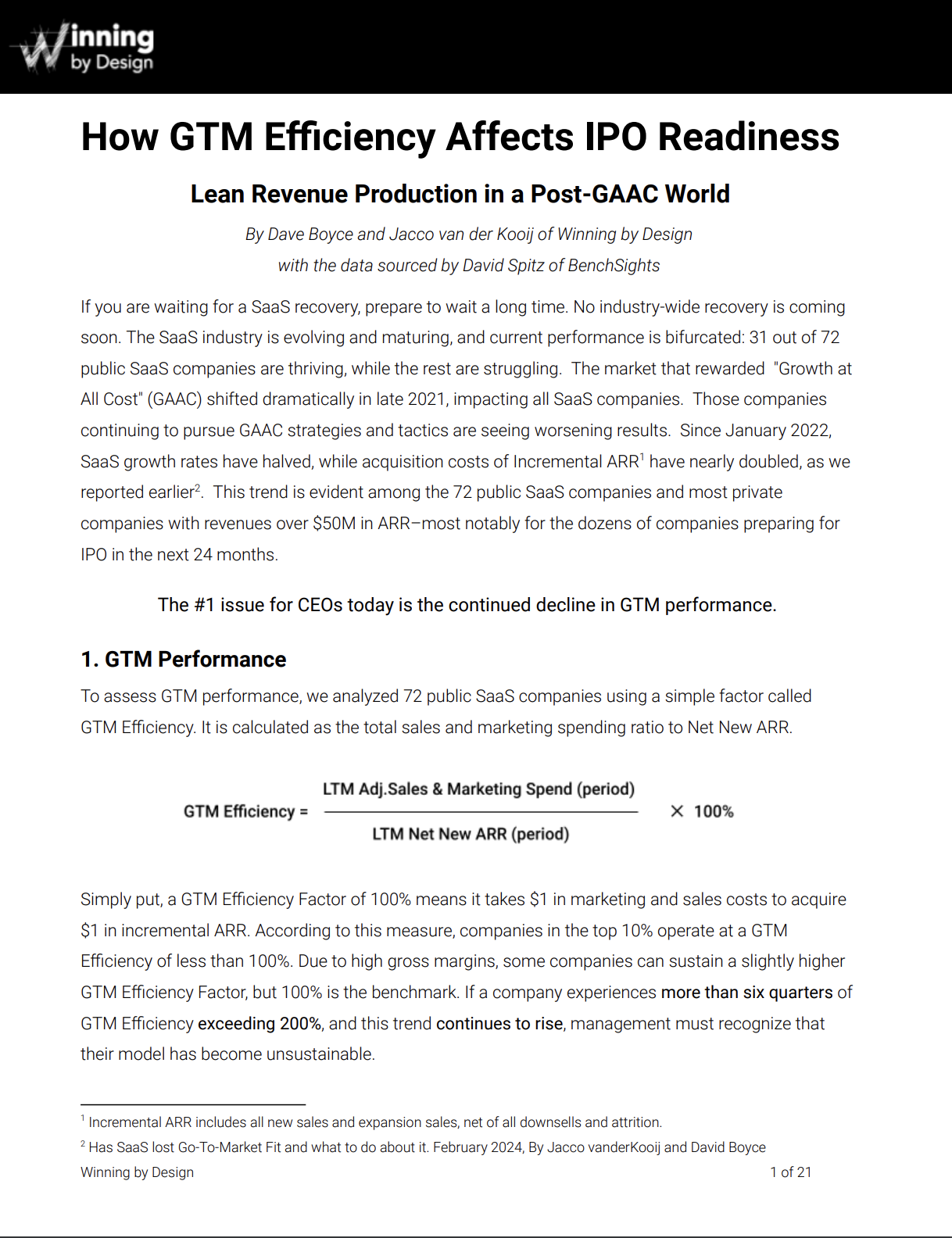 How GTM Efficiency Affects IPO Readiness | Winning by Design Research